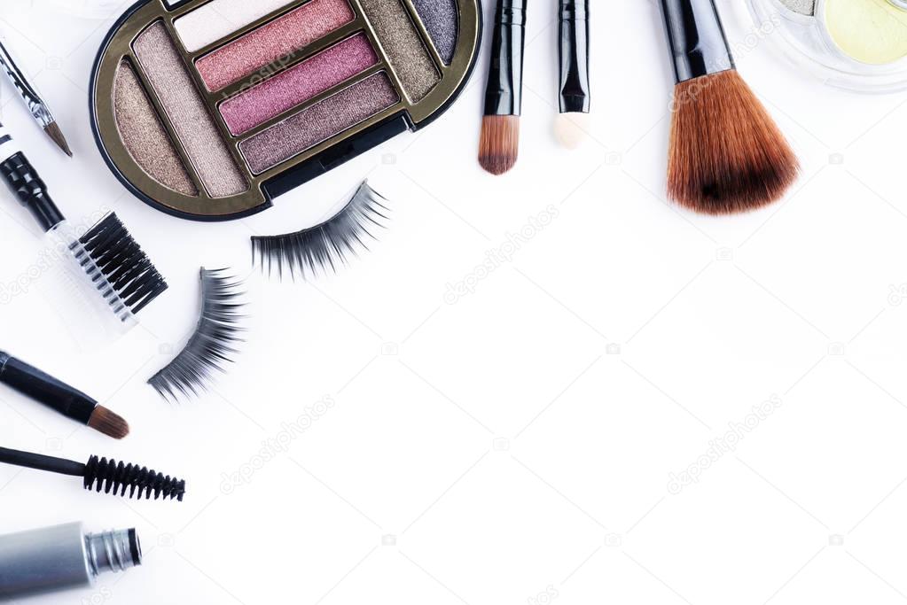 Makeup set isolated over white Stock Photo by ©hitdelight 129289112