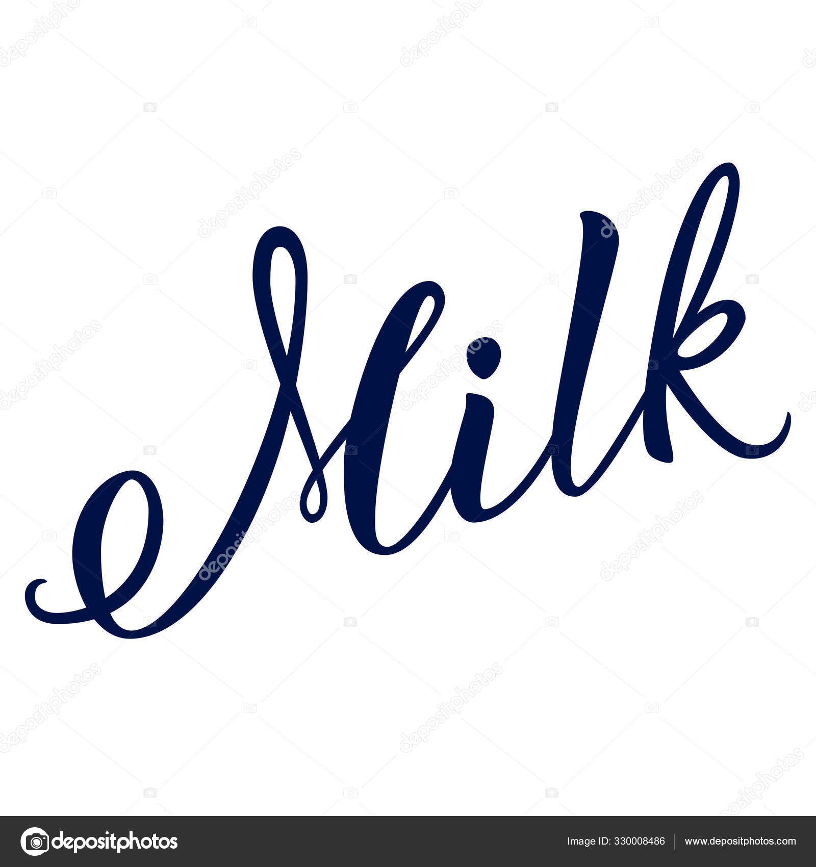 Hand written lettering Milk Stock Vector Image by ©Indigofish #330008486