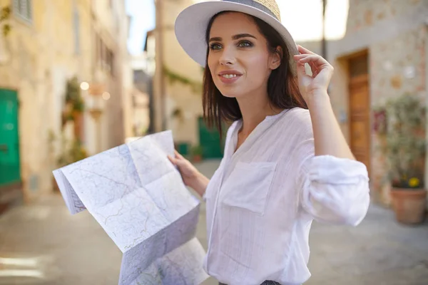 woman tourist with map - Stock Image - Everypixel