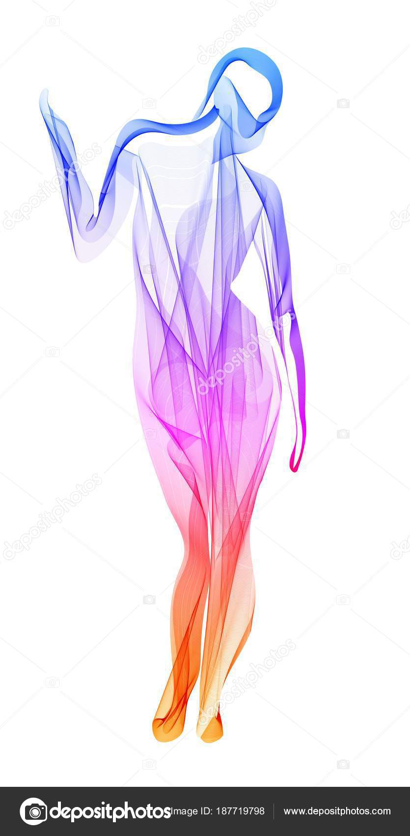Beautiful color background with young female model Stock Vector by ...