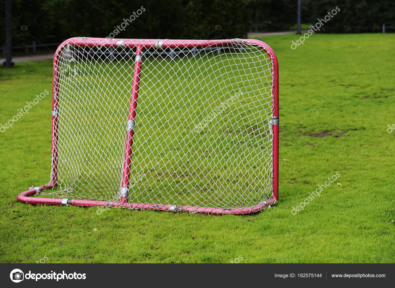 Red soccer goal at the playground — Stock Photo © ollikainen #162575144