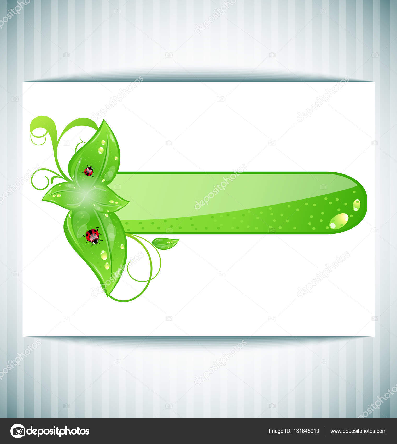 Eco friendly icons with green leaves and ladybugs Stock Illustration by ...