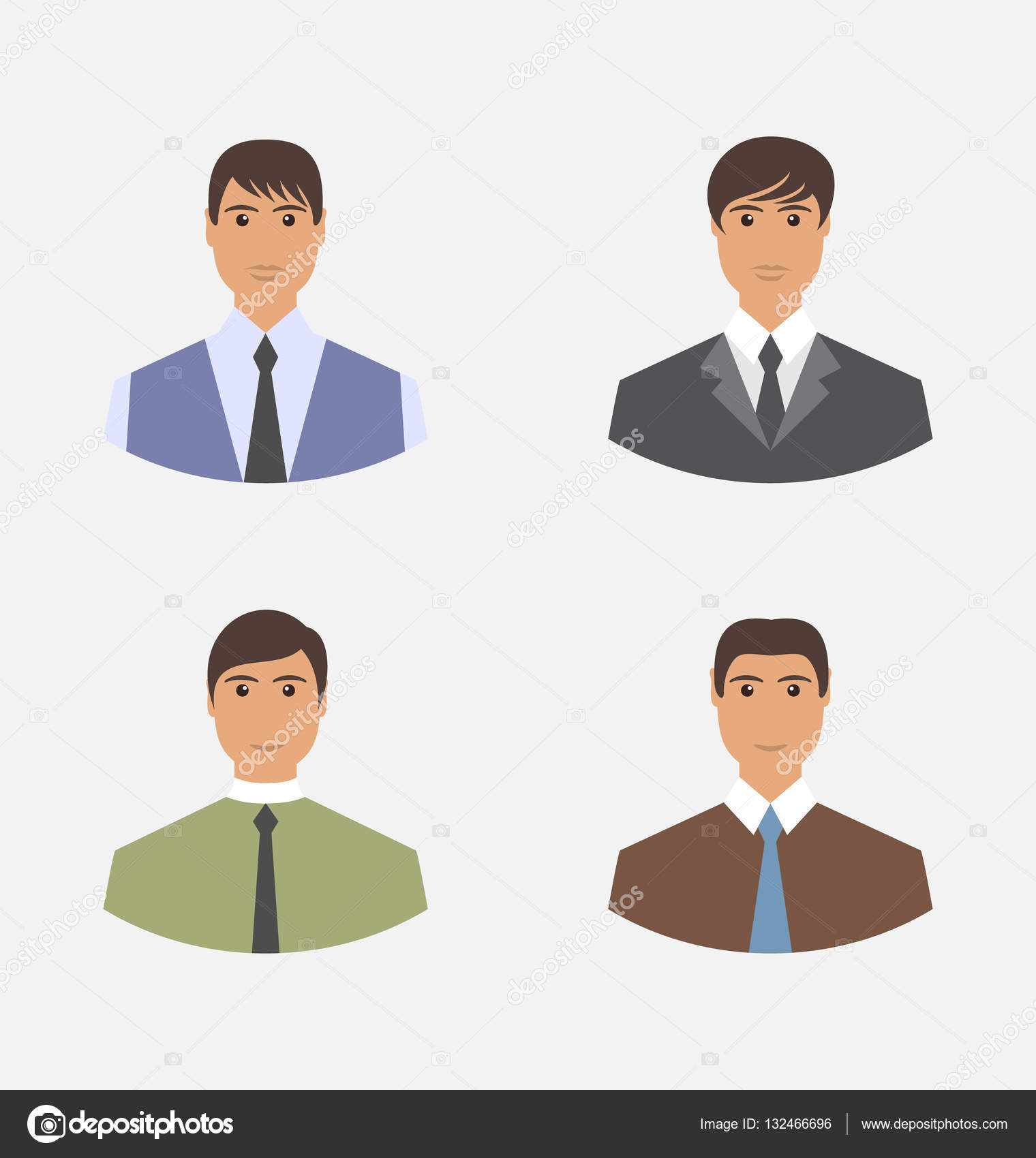 Avatar set front portrait office manager for web design Stock ...