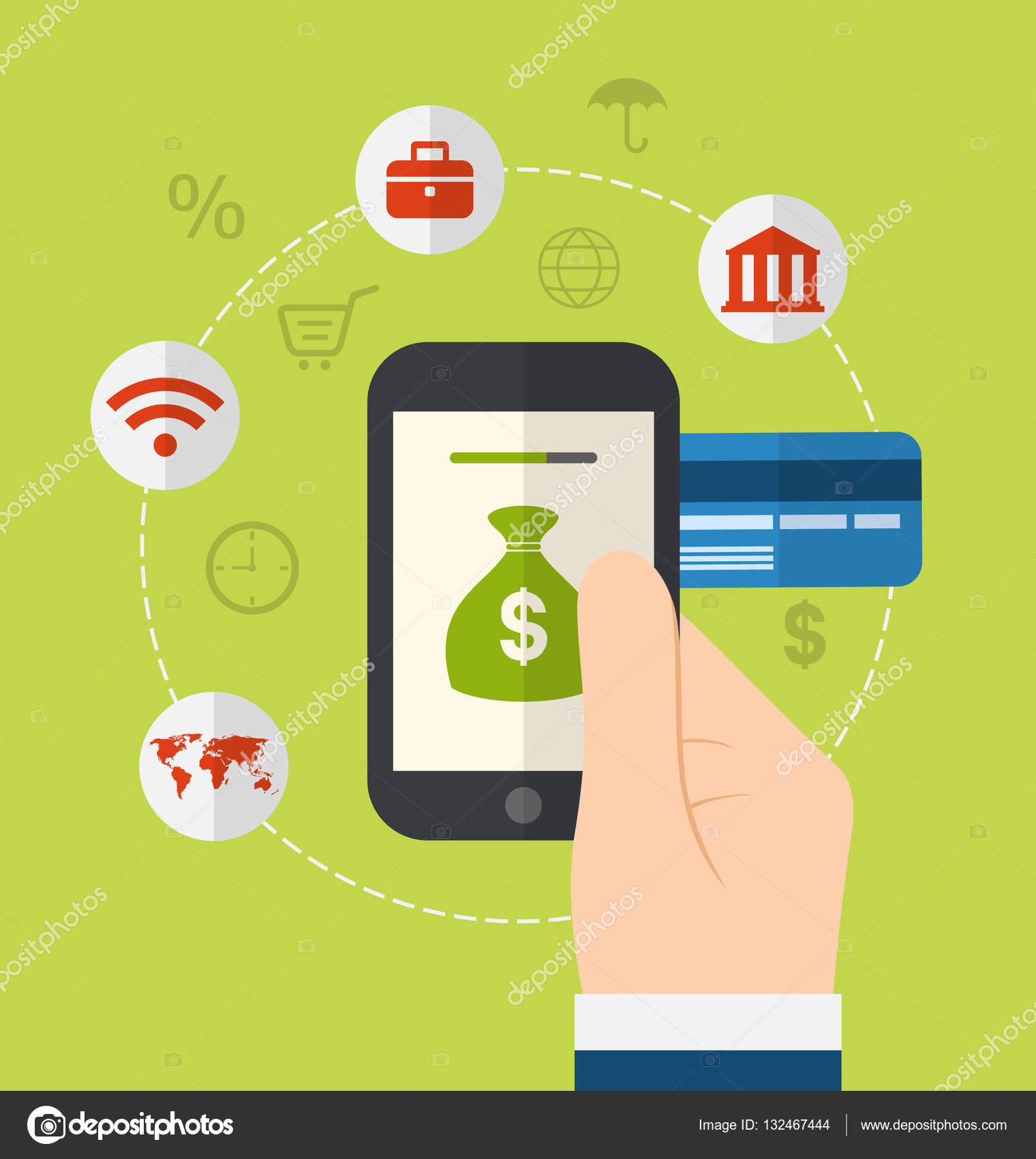 Concepts of online payment methods. Icons for online payment gat Stock ...