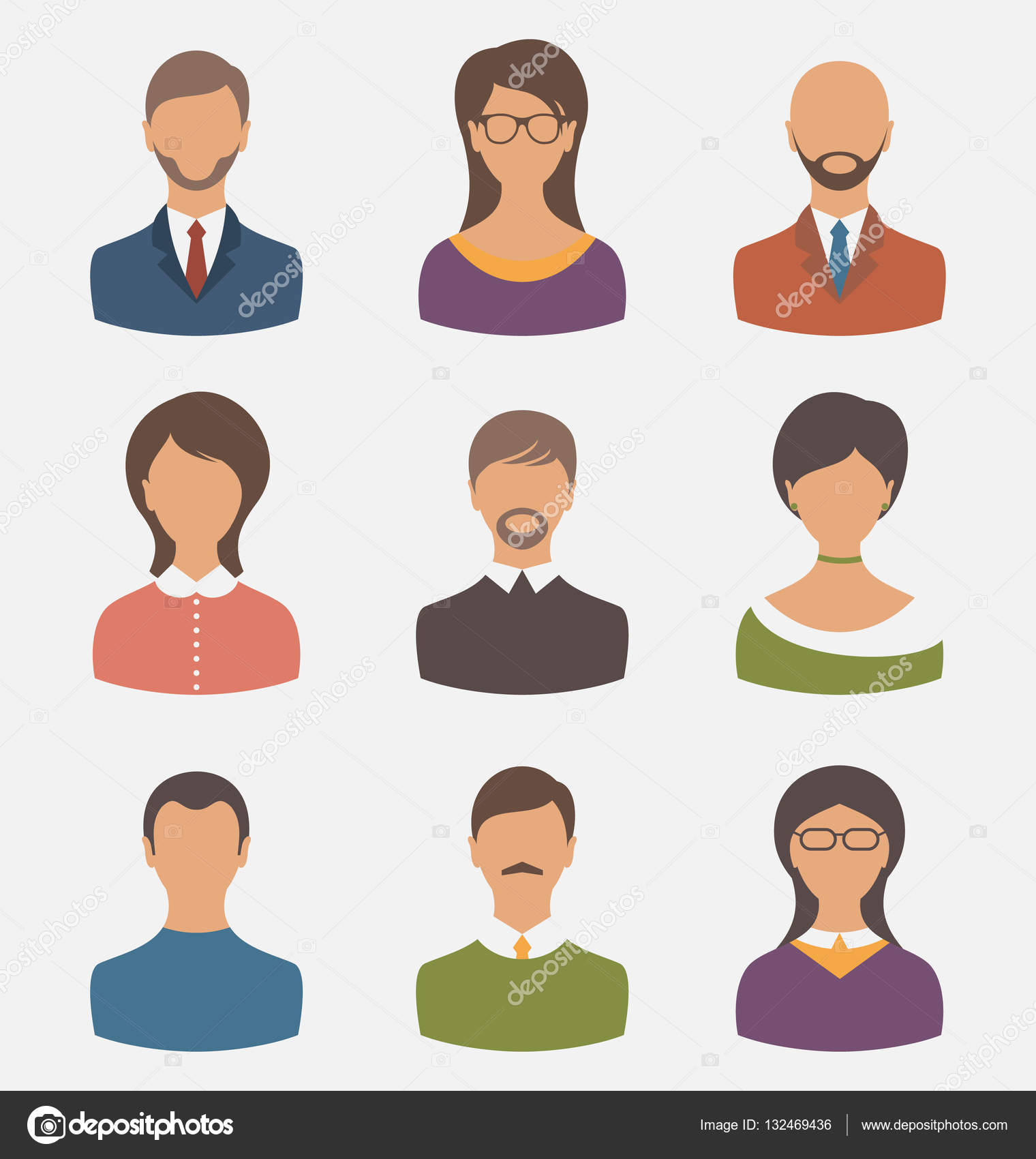 Different human icons isolated on white background Stock Photo by ...