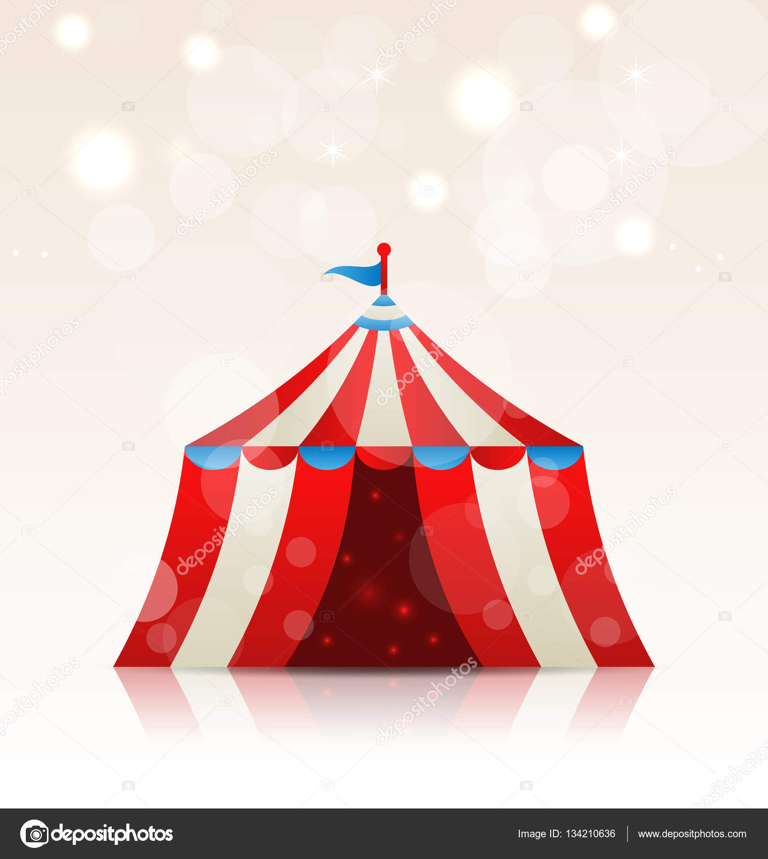 Open circus stripe entertainment tent Stock Illustration by ©smeagorl #134210636