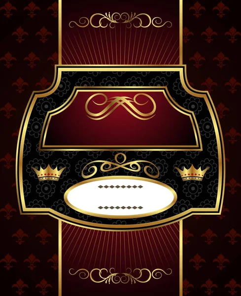 decorative gold frame label - Stock Image - Everypixel