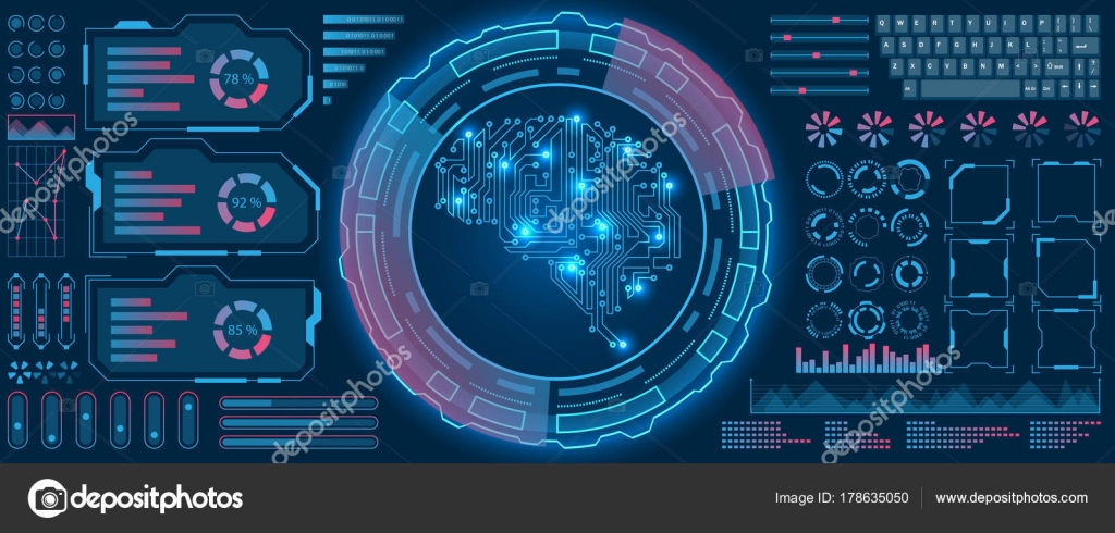 Abstract Hud UI Interface, Virtual Screen Futuristic Hi Tech Background ...