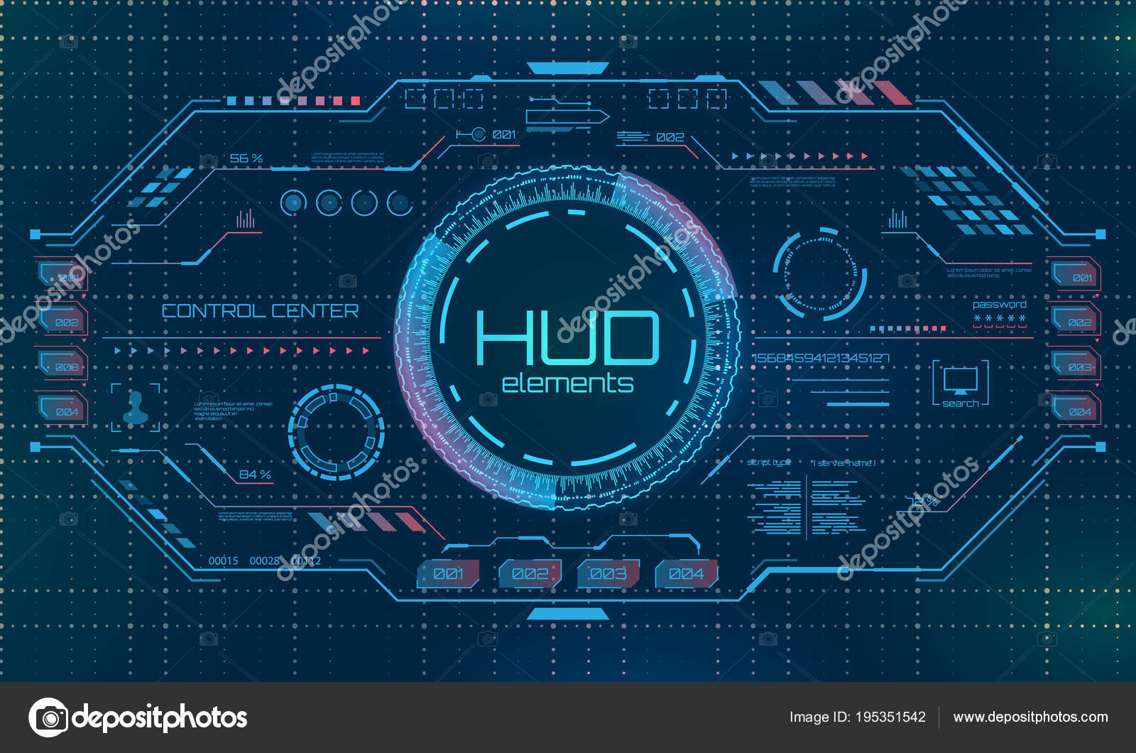 Futuristic Virtual Graphic User Interface Hud Elements Stock Vector By ©smeagorl 195351542