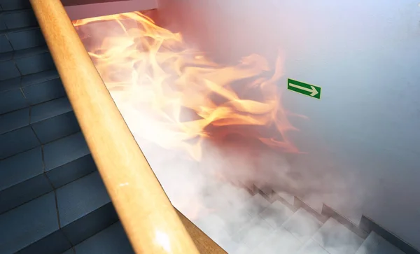 Big fire in the office building Stock Photo by ©ambrozinio 105470458