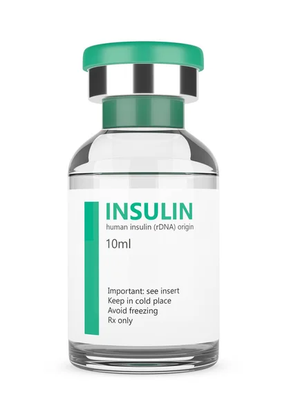 3d rendering of insulin vial isolated over white — Stock Photo © ayo888 ...