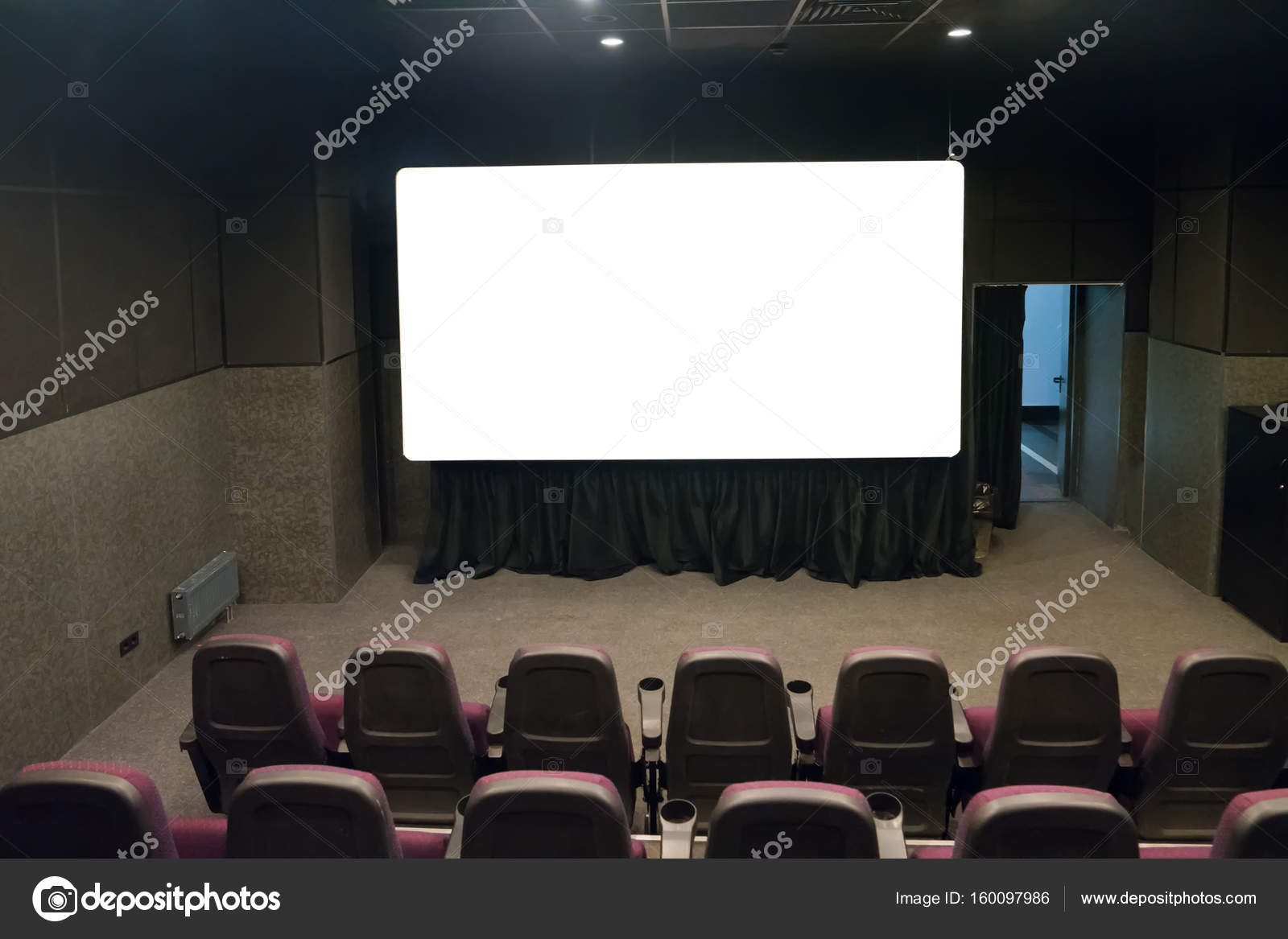 Empty stage in the small movie theater — Stock Photo © dovapi #160097986