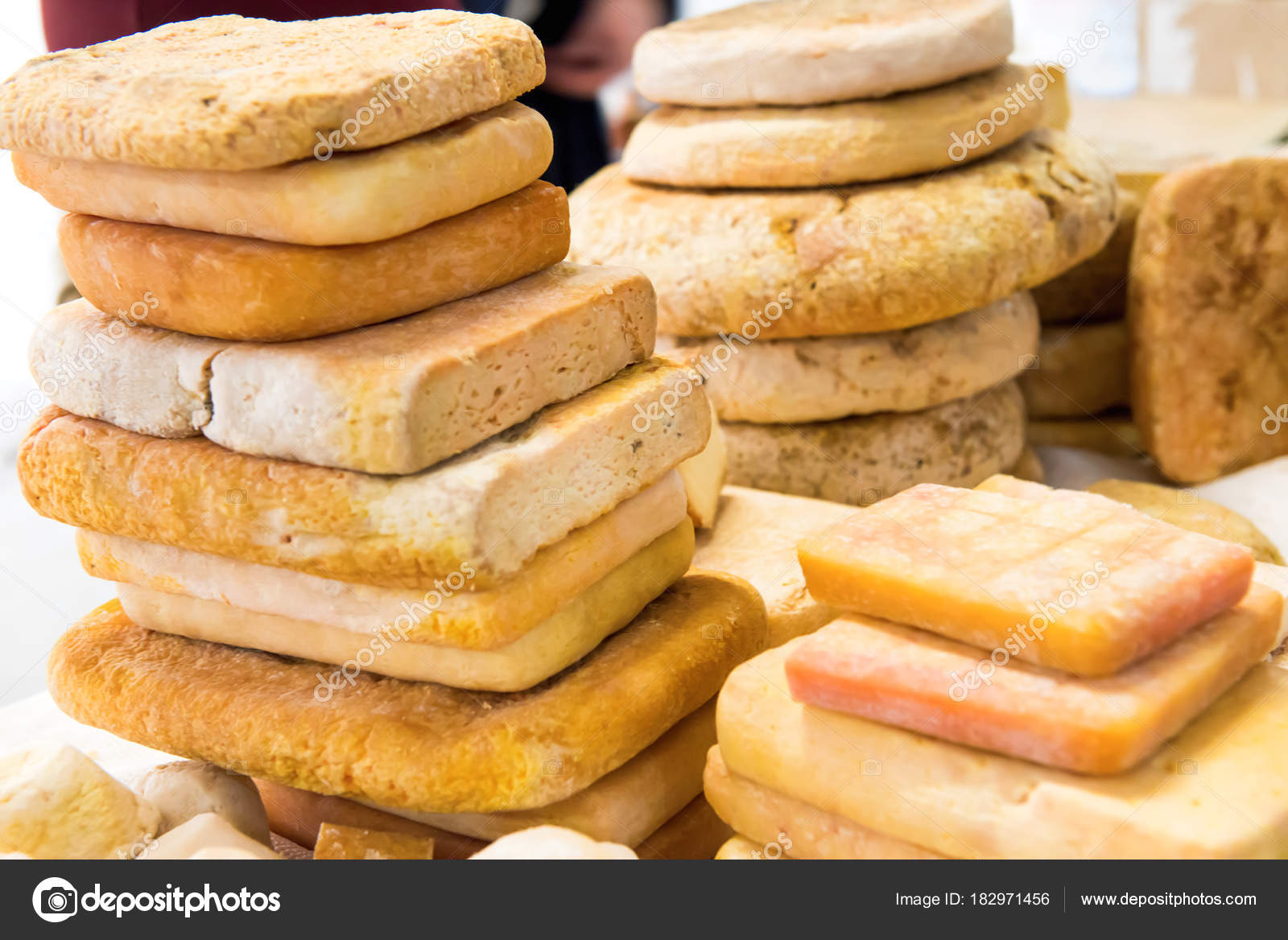 Various Types Cheese Stacks Stock Photo by ©dovapi 182971456