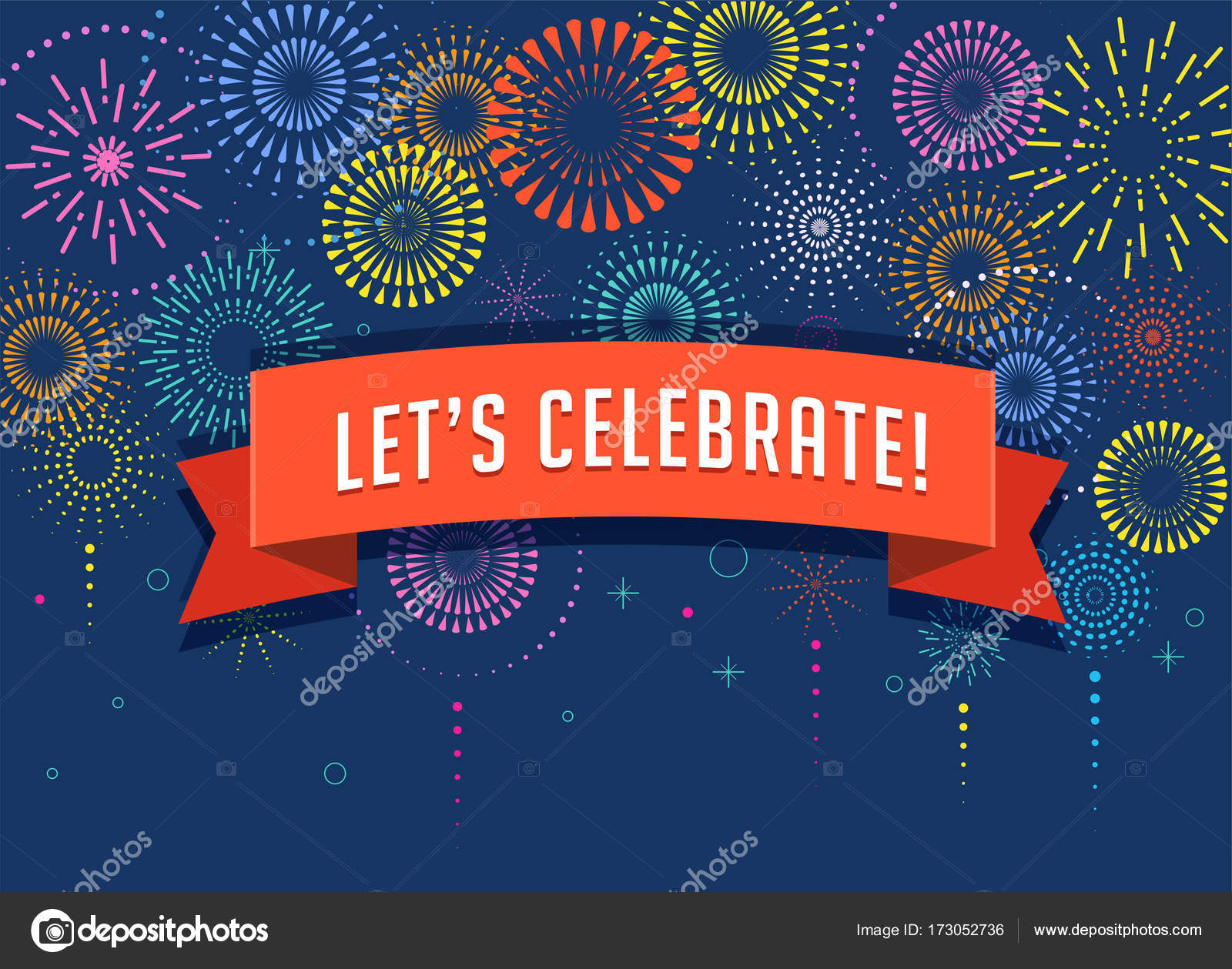 Fireworks and celebration background, winner, victory poster design ...