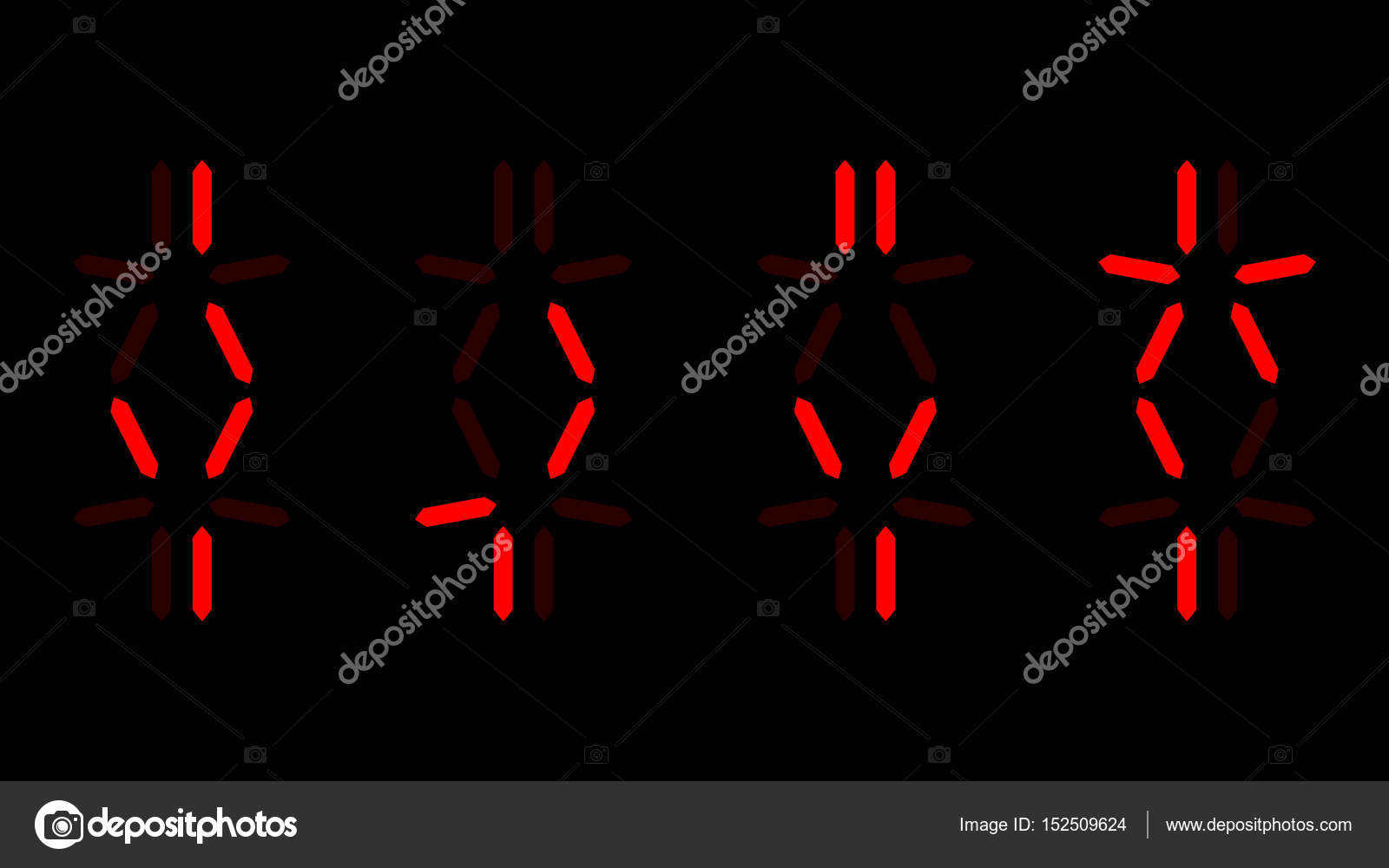 Predator countdown, digital clock and alien numbers separated Stock ...