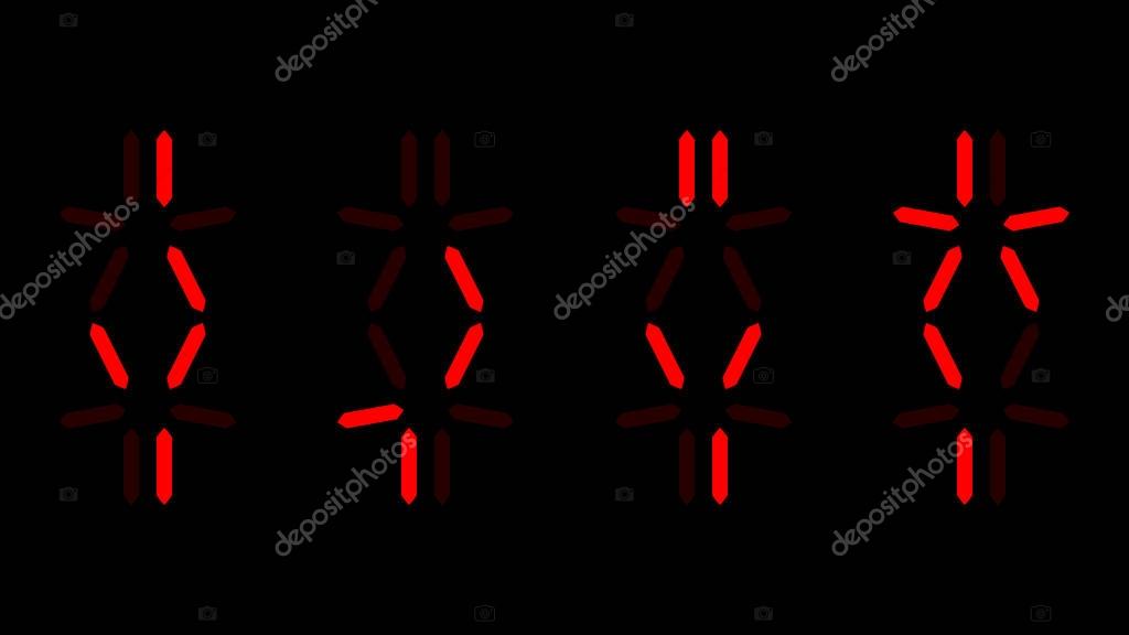 Predator countdown, digital clock and alien numbers separated — Stock ...