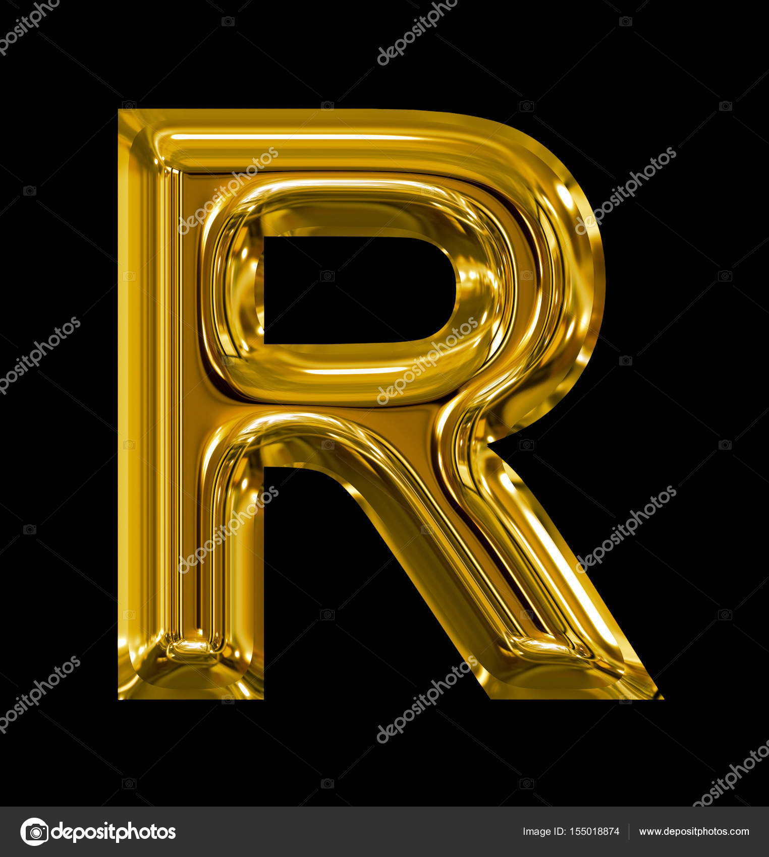 Golden Letter R