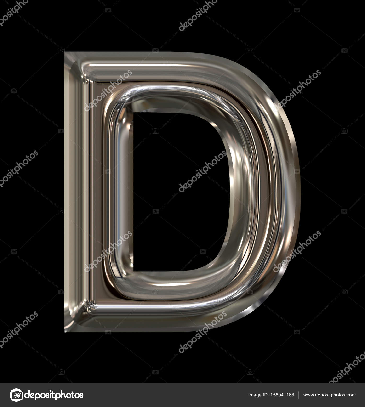 Letter D rounded shiny silver isolated on black — Stock Photo © 3dvlaa ...