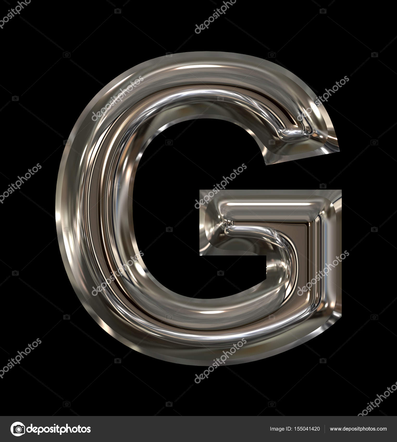 Letter G rounded shiny silver isolated on black Stock Photo by ©3dvlaa ...