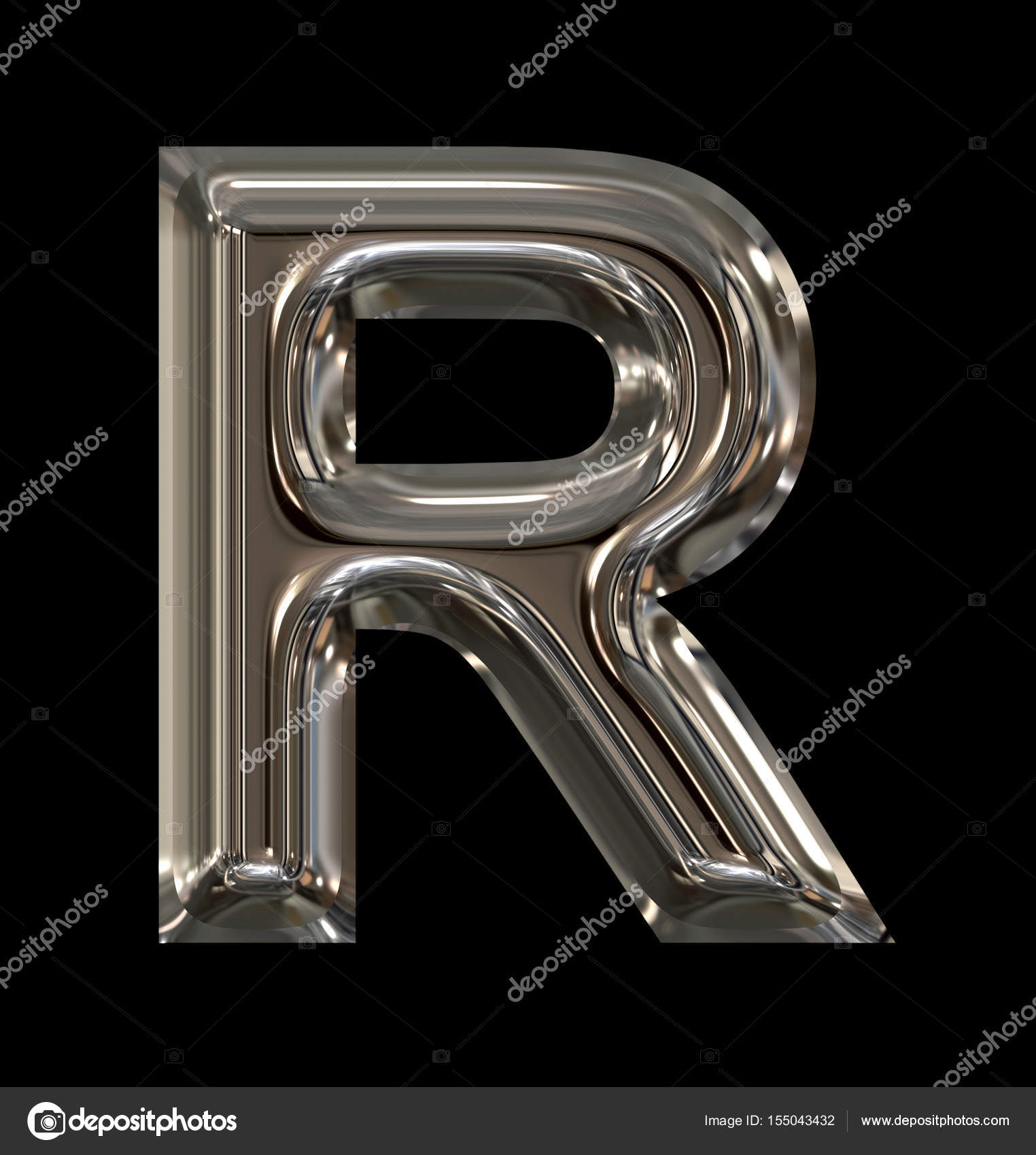 Letter R rounded shiny silver isolated on black Stock Photo by ©3dvlaa ...