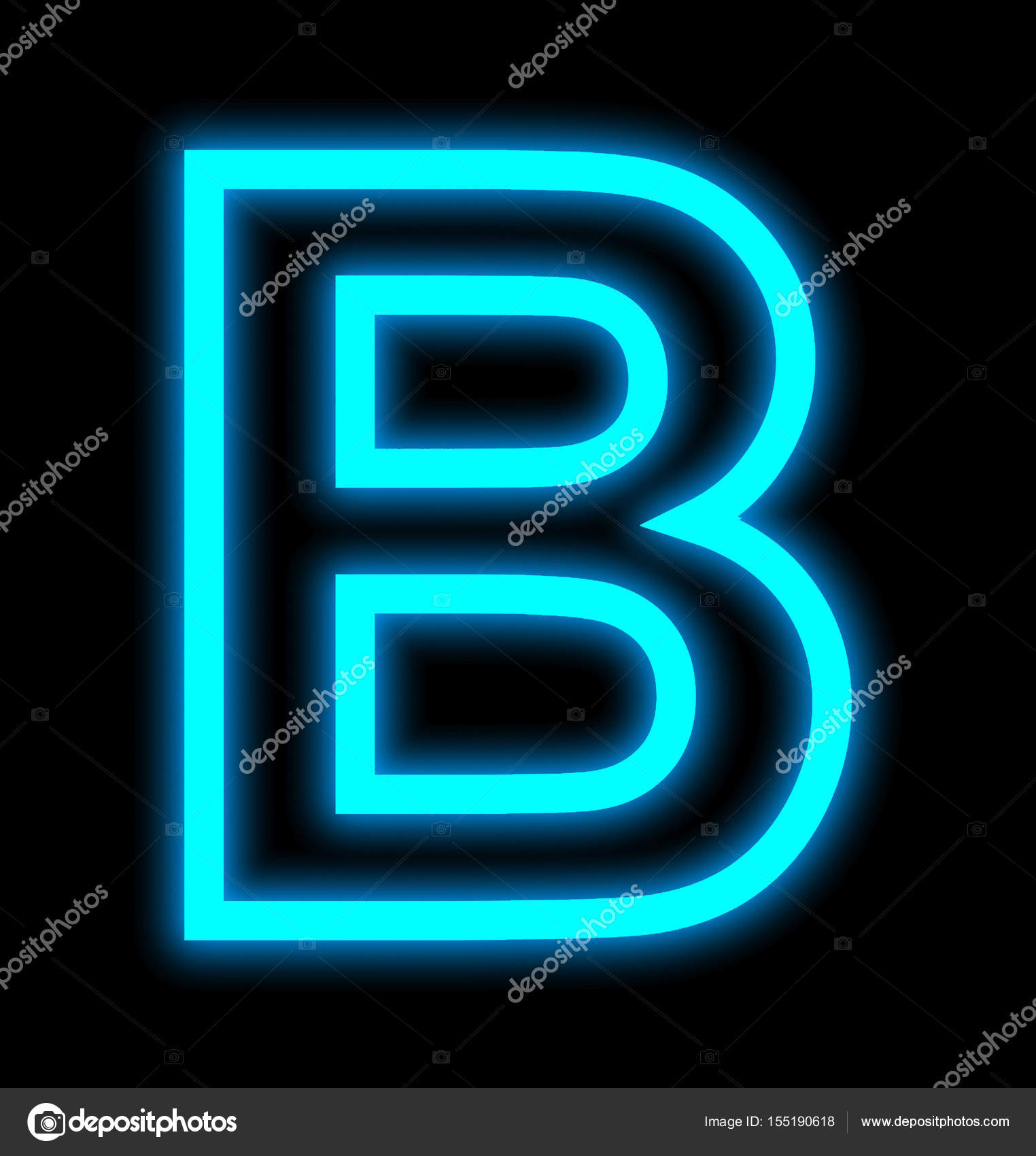 Letter B neon lights outlined isolated on black — Stock Photo © 3dvlaa ...