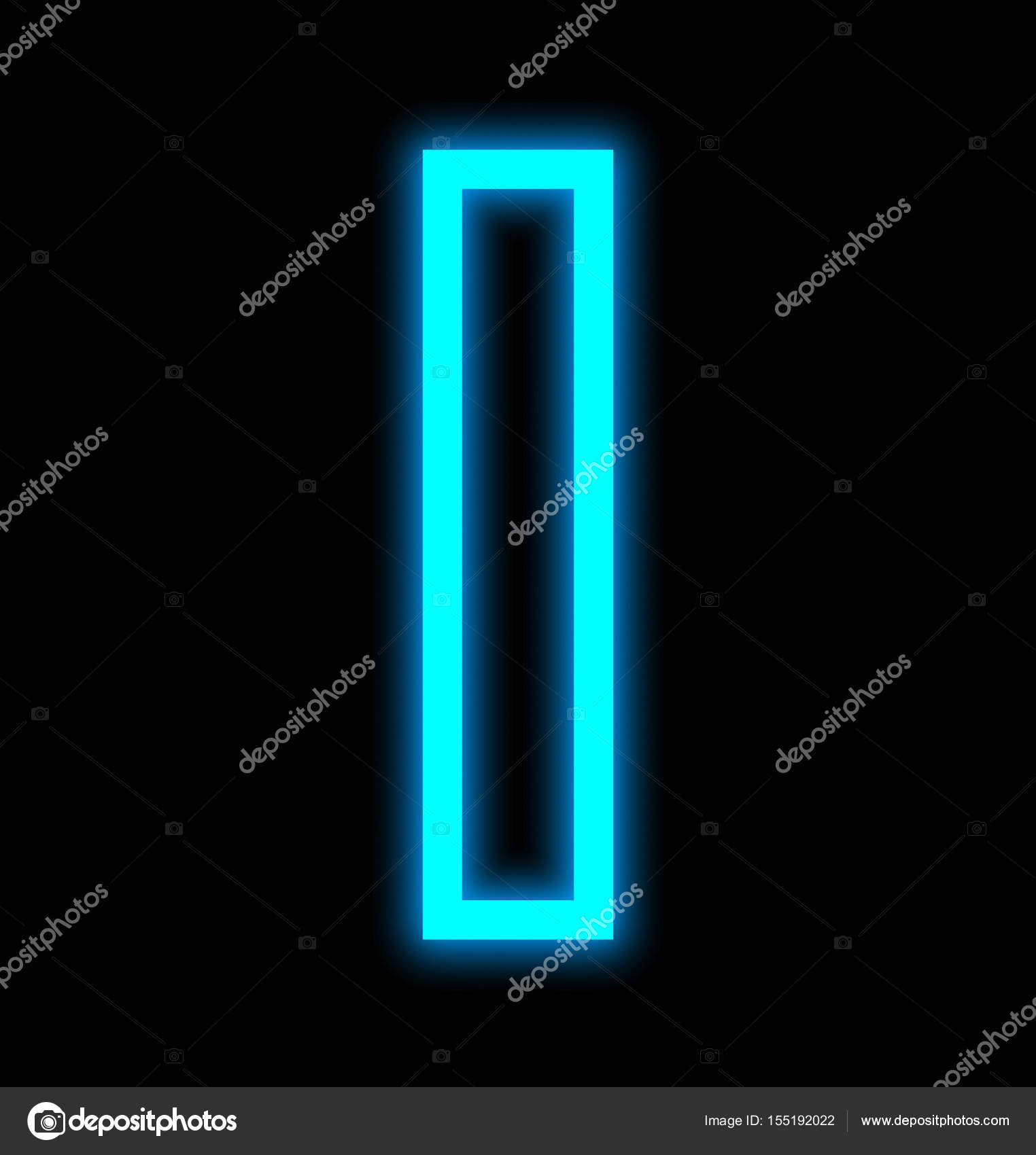 Letter I neon lights outlined isolated on black Stock Photo by ©3dvlaa ...