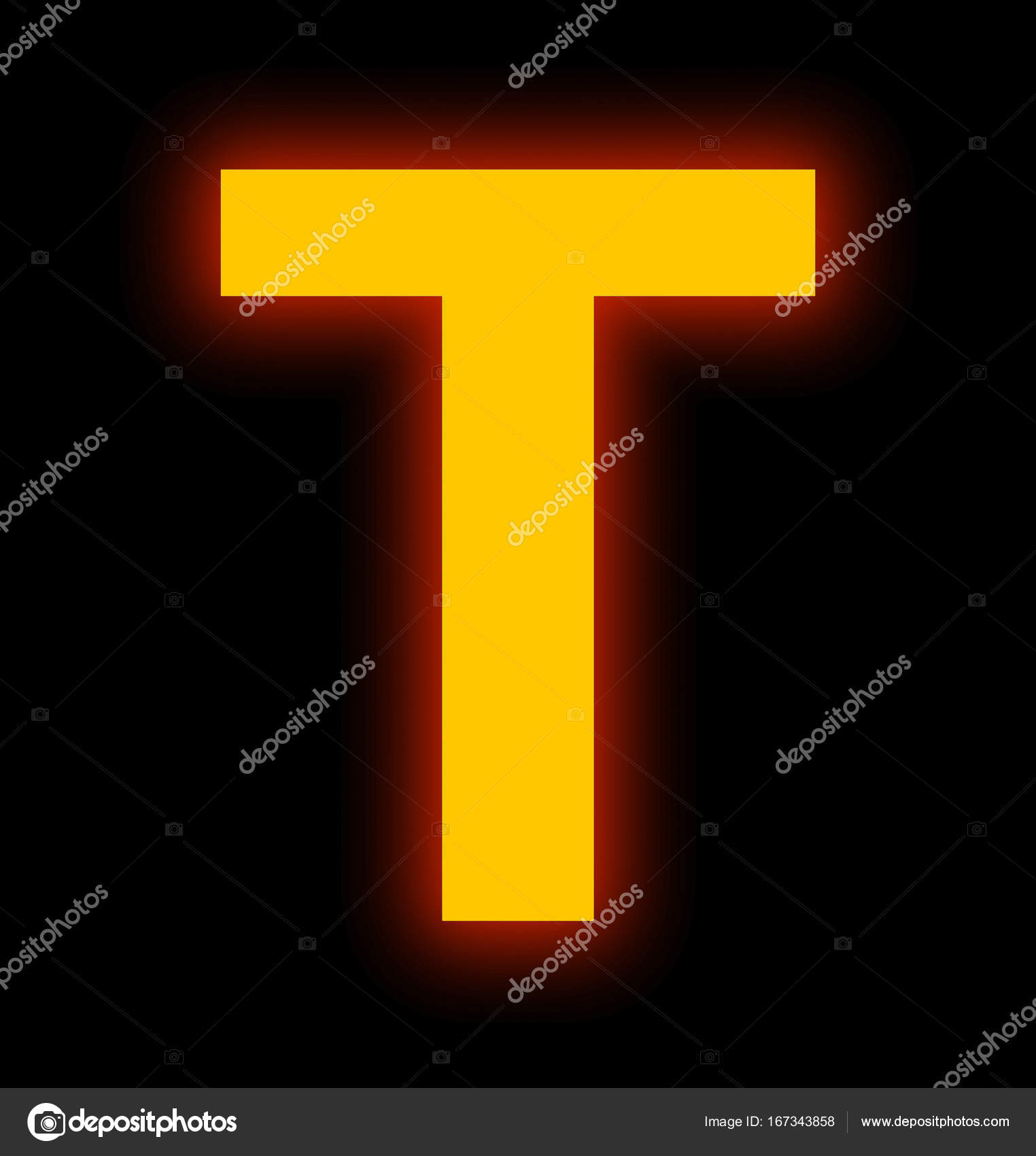 Red Letter T Black Background