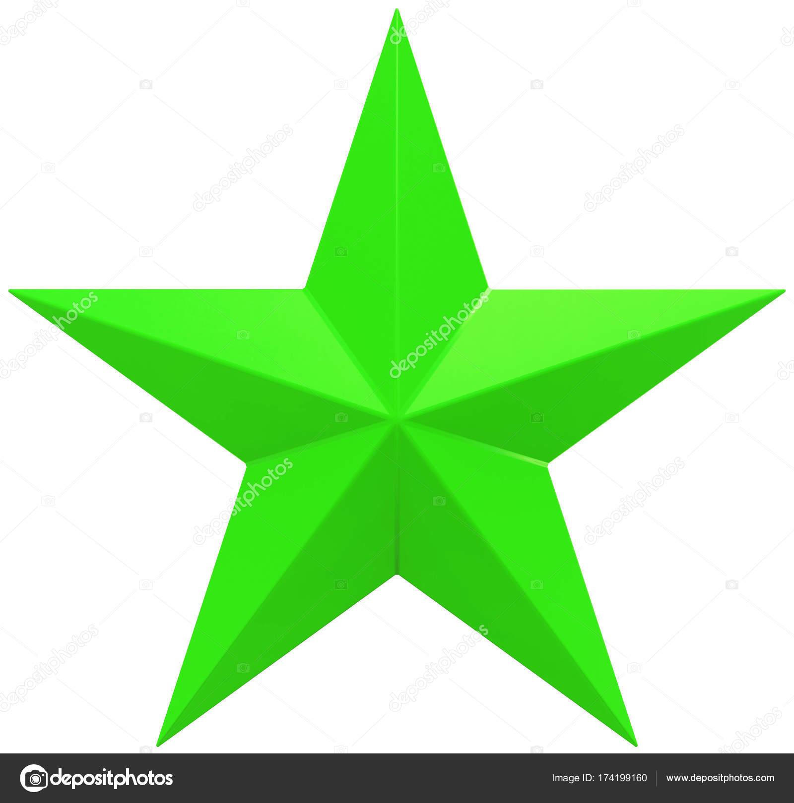 Estrella de Navidad verde - estrella de 5 puntos - aislado en blanco ...