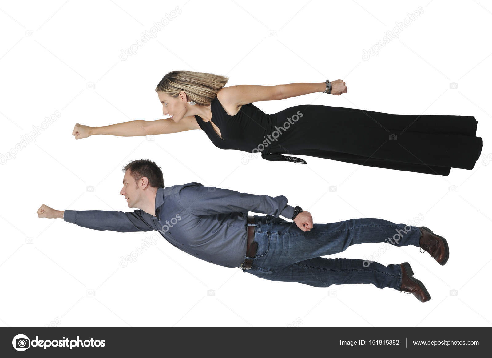 Falling or Flying Man and Woman Stock Photo by ©robeo123 151815882