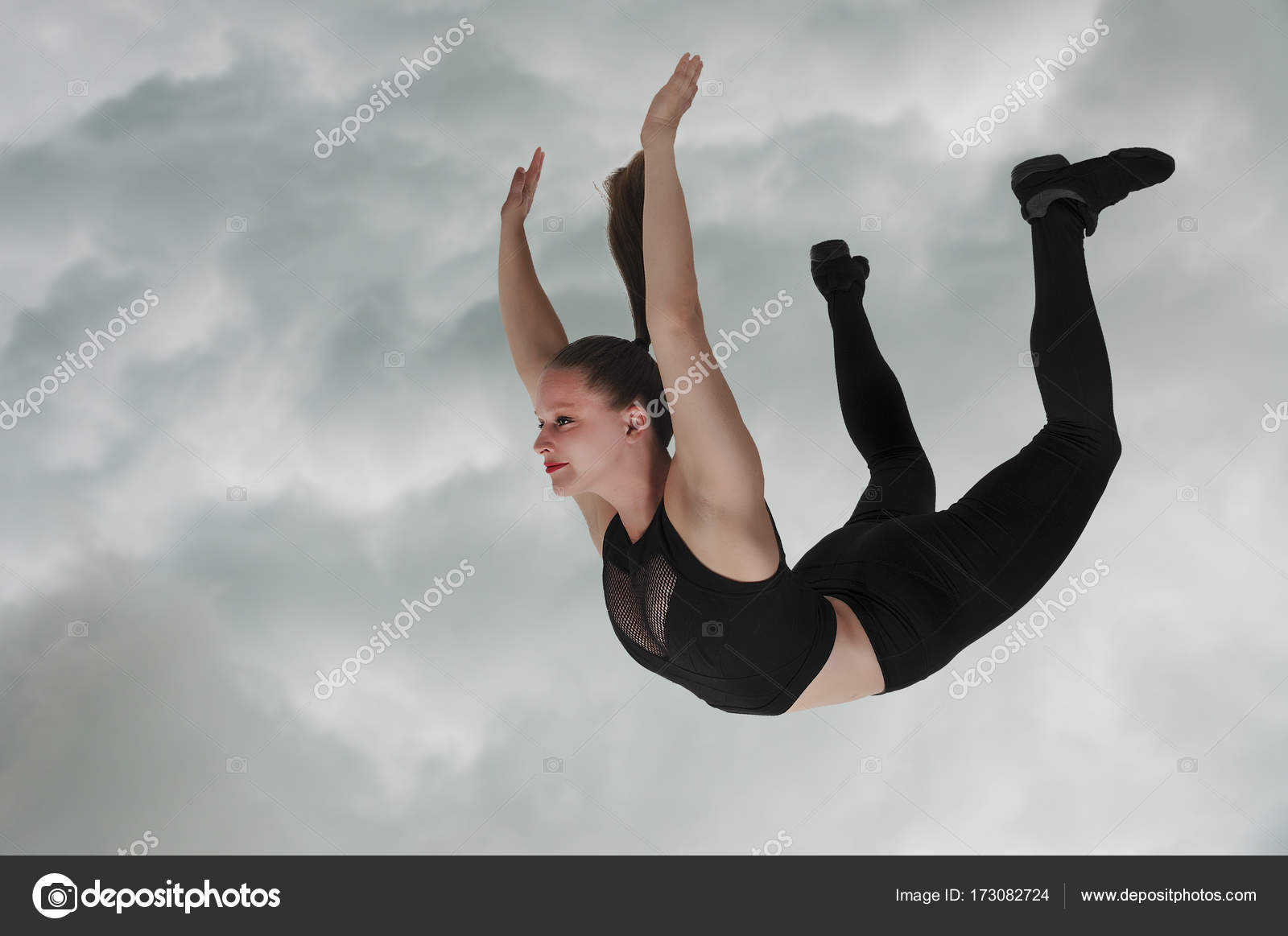 Woman Falling Through the Sky — Stock Photo © robeo123 #173082724