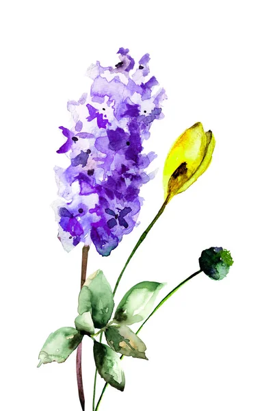 Illustration aquarelle fleurs stylisées images libres de droit, photos ...