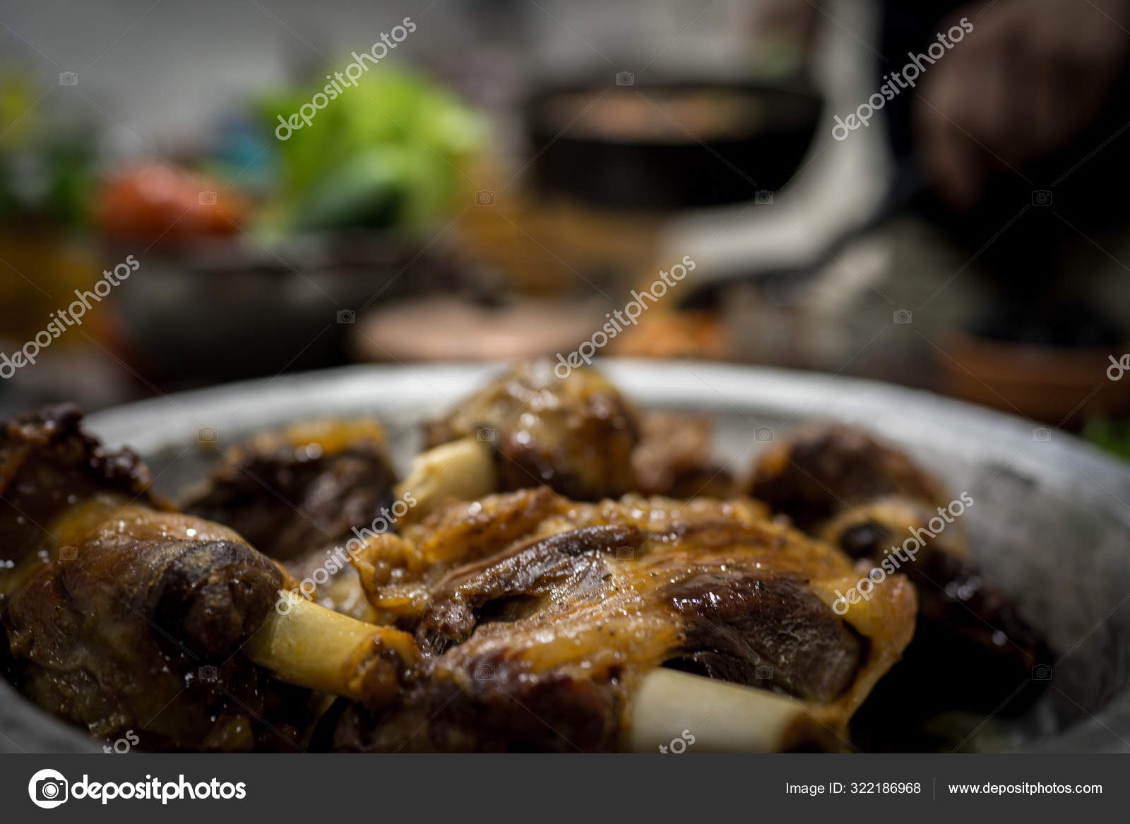 Delicious Various Served Dinner Table Gathering Family Stock Photo by ...
