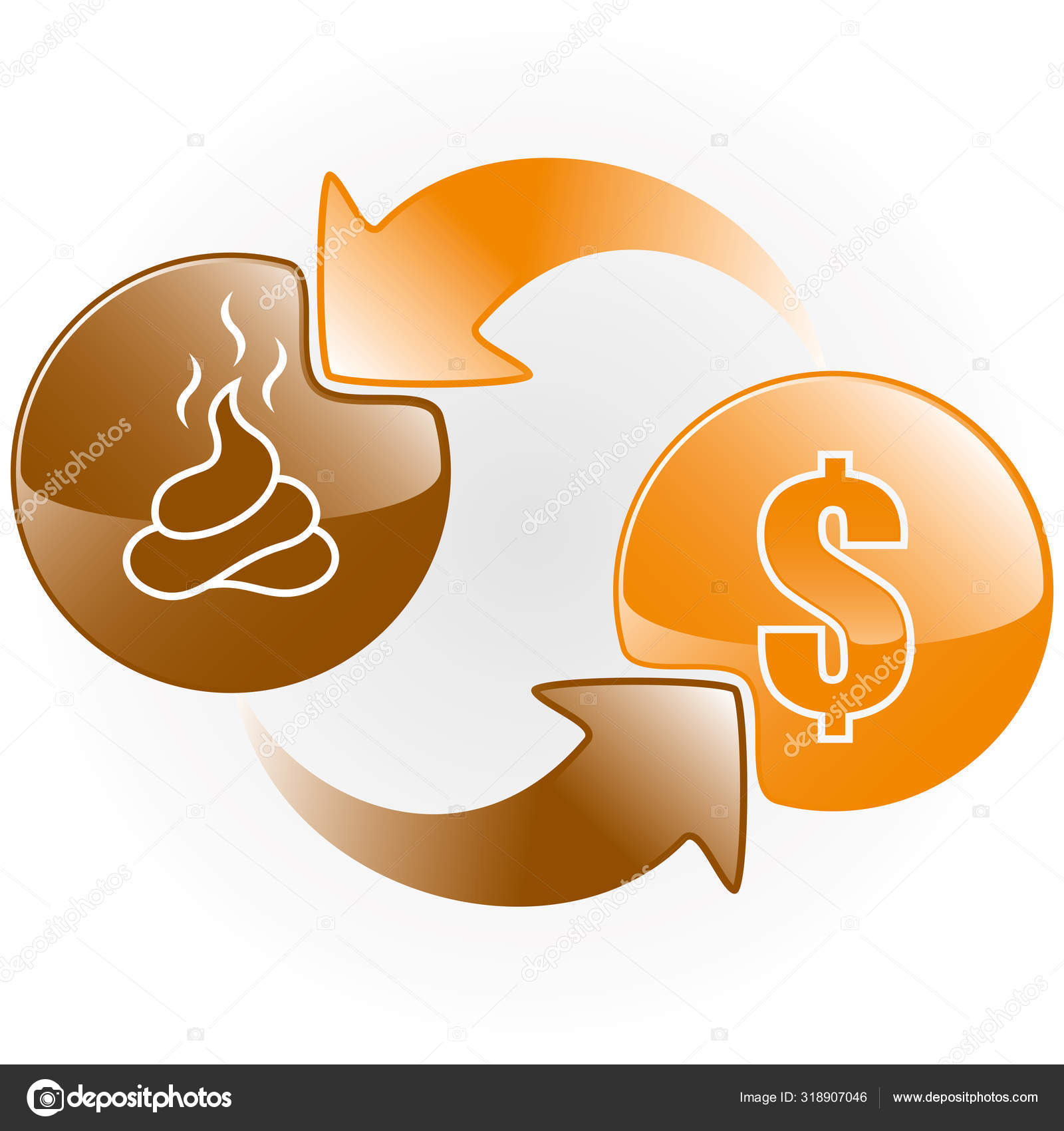 Scam exchange symbol. Shit coin to dollar icon. — Stock Vector ...