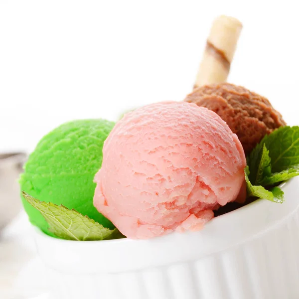 Multi flavor ice cream glass — Stock Photo © broker #5881969