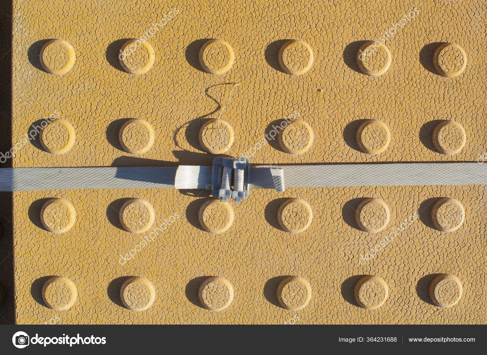 Yellow Warning Tiles Yellow Dot Walk Way Blind Safety Pavement Stock ...