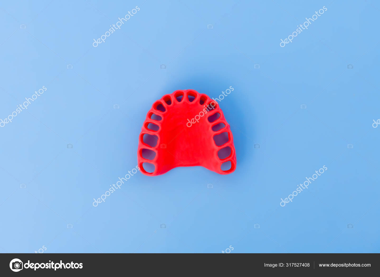 Model of human gums without teeth isolated on blue — Stock Photo ...