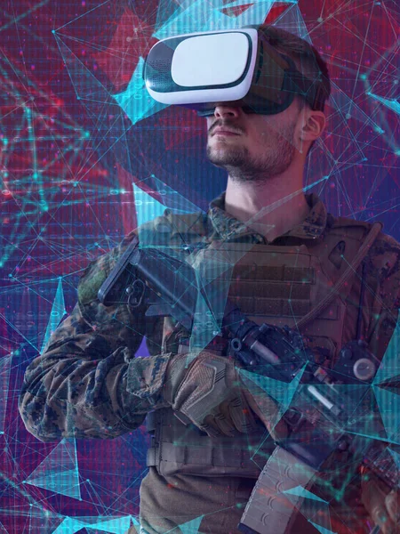 Soldier virtual reality neural network Stock Photo by ©.shock 325459602