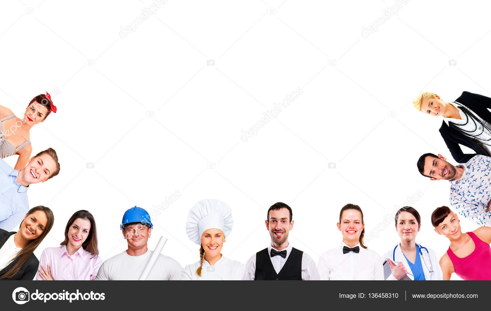 Group of employee people isolated on white background. Stock Photo by ...