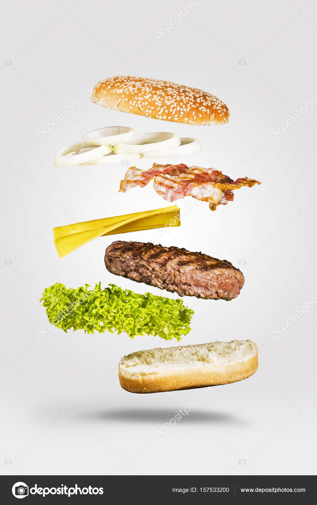 Floating Burger isolated — Stock Photo © wisiel #157533200
