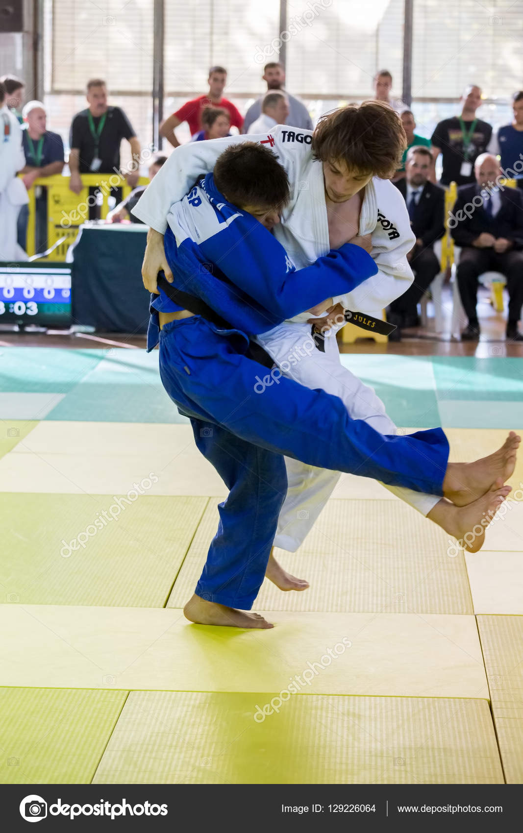 Competitors in Catalan Senior Judo Championships in Barcelona, – Stock ...