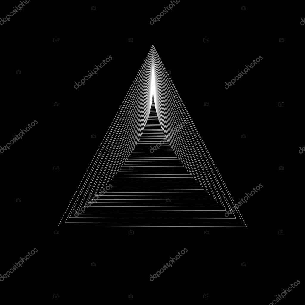 Forma de triángulo blanco con forma de escalera hasta el infinito sobre ...