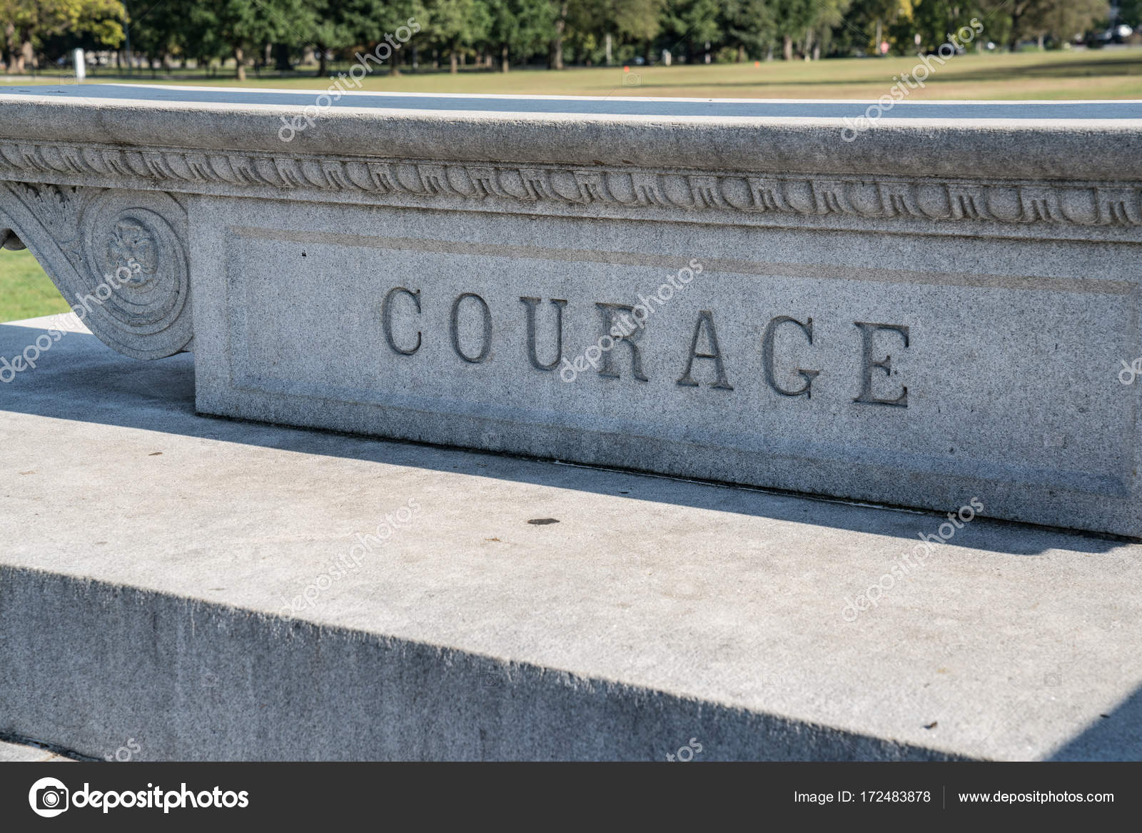 Courage Sign Carved in Stone Stock Photo by ©paulbradyphoto 172483878