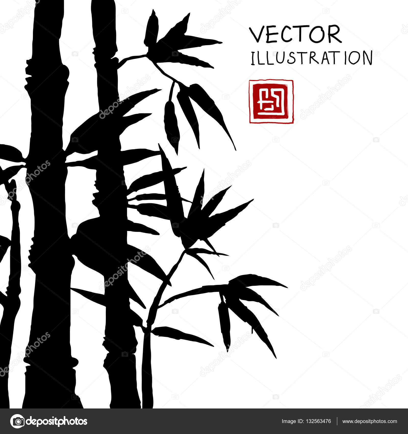 Traditional sumi-e background with bamboo. Stock Vector by ©sdmixx ...