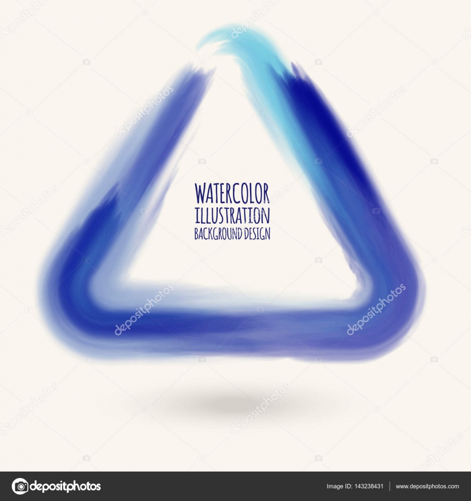 Blue triangle watercolor stroke backgrounds Stock Vector Image by ...