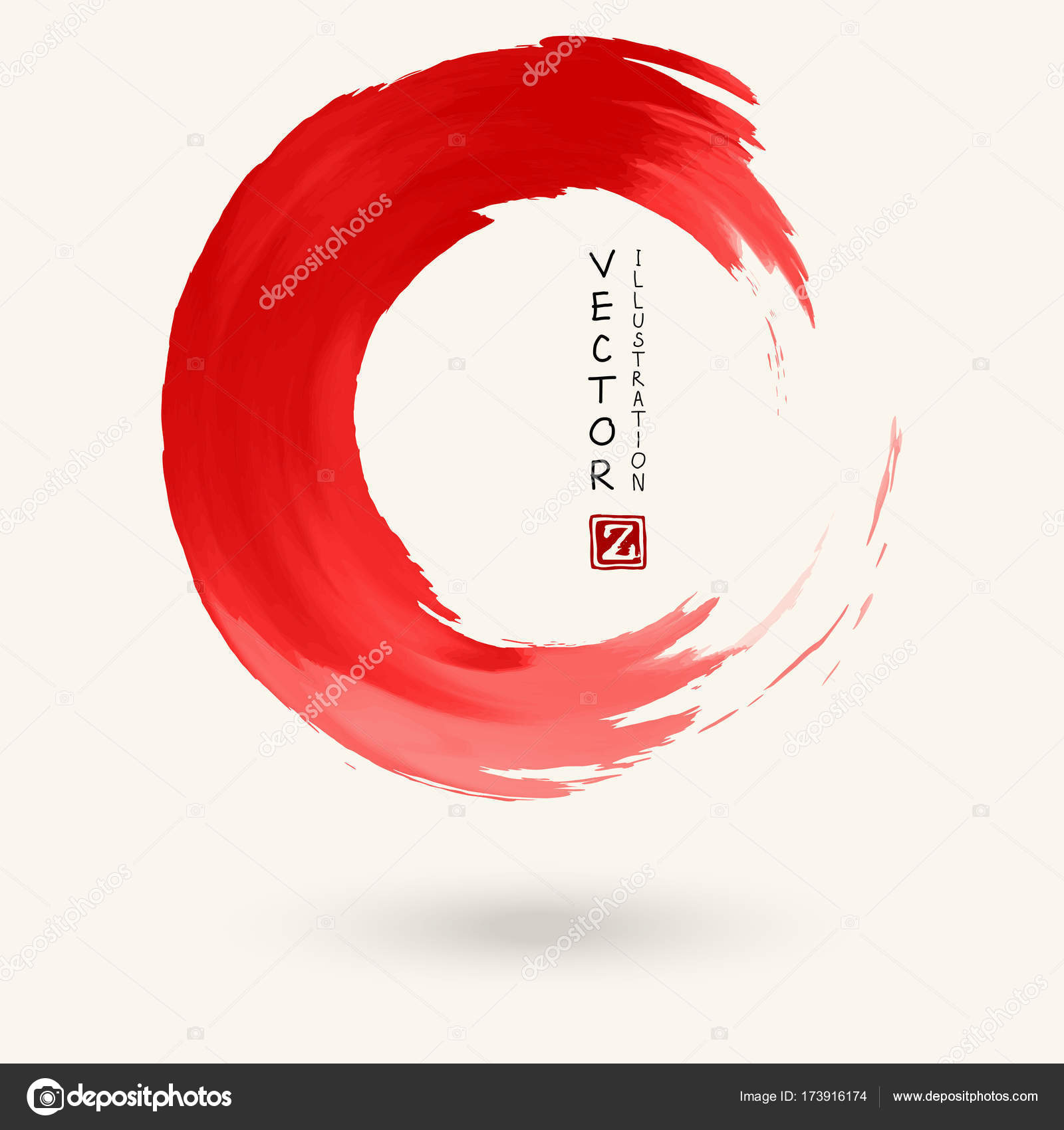 Vector red ink round stroke Stock Vector Image by ©sdmixx #173916174