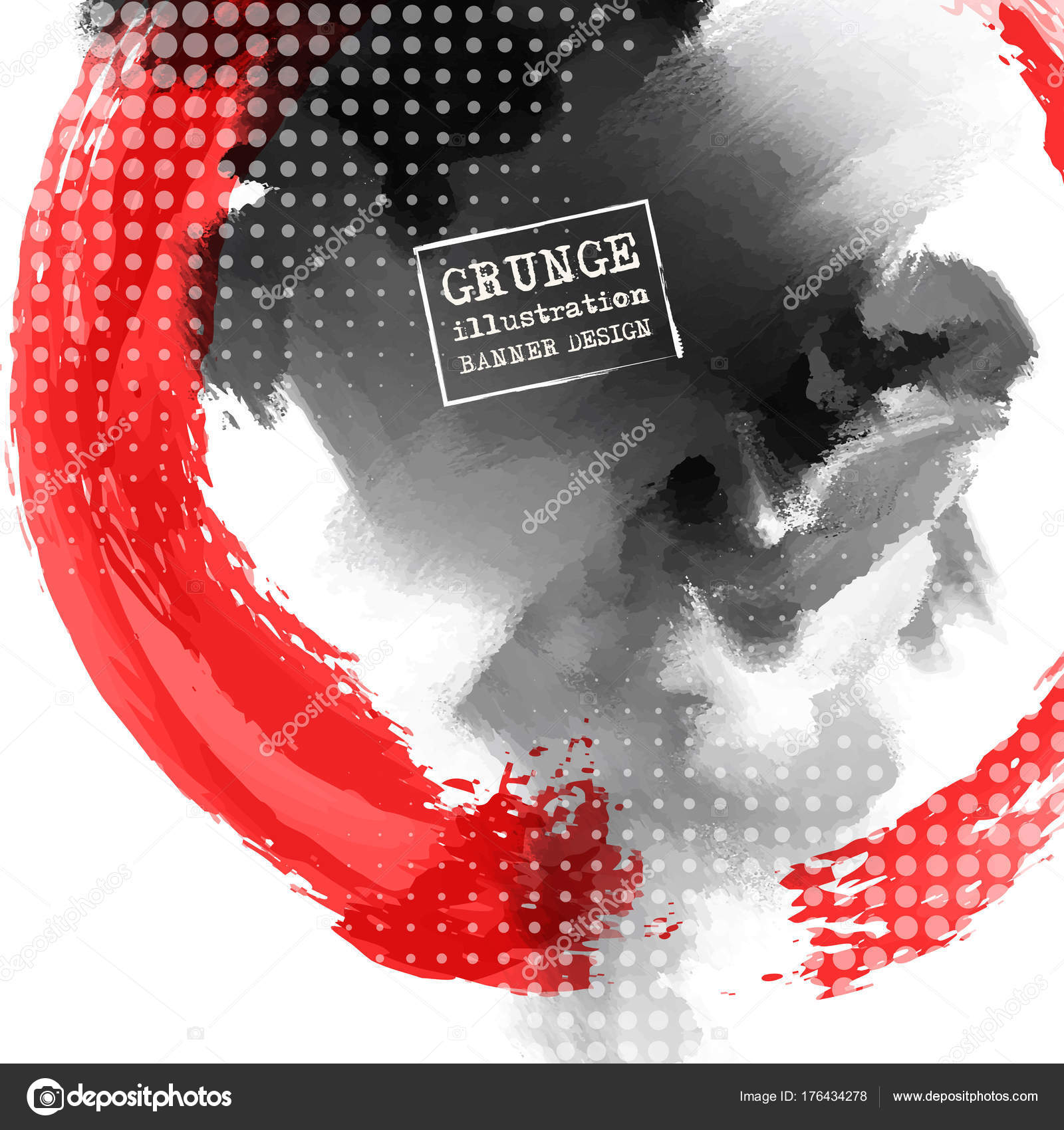 Red and black abstract background with ink splats Stock Illustration by ...