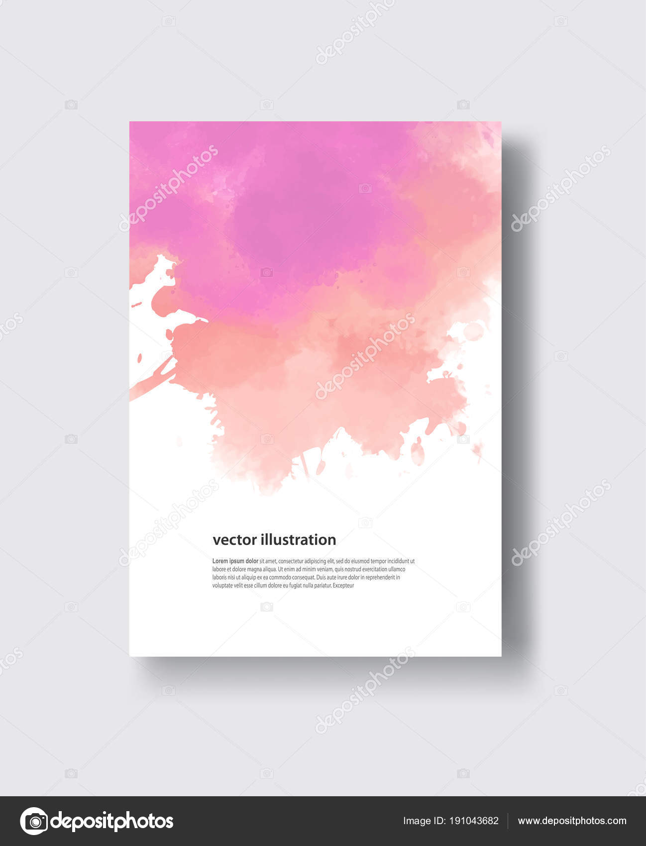 Card with vector hand drawn watercolor background. Stock Vector Image ...