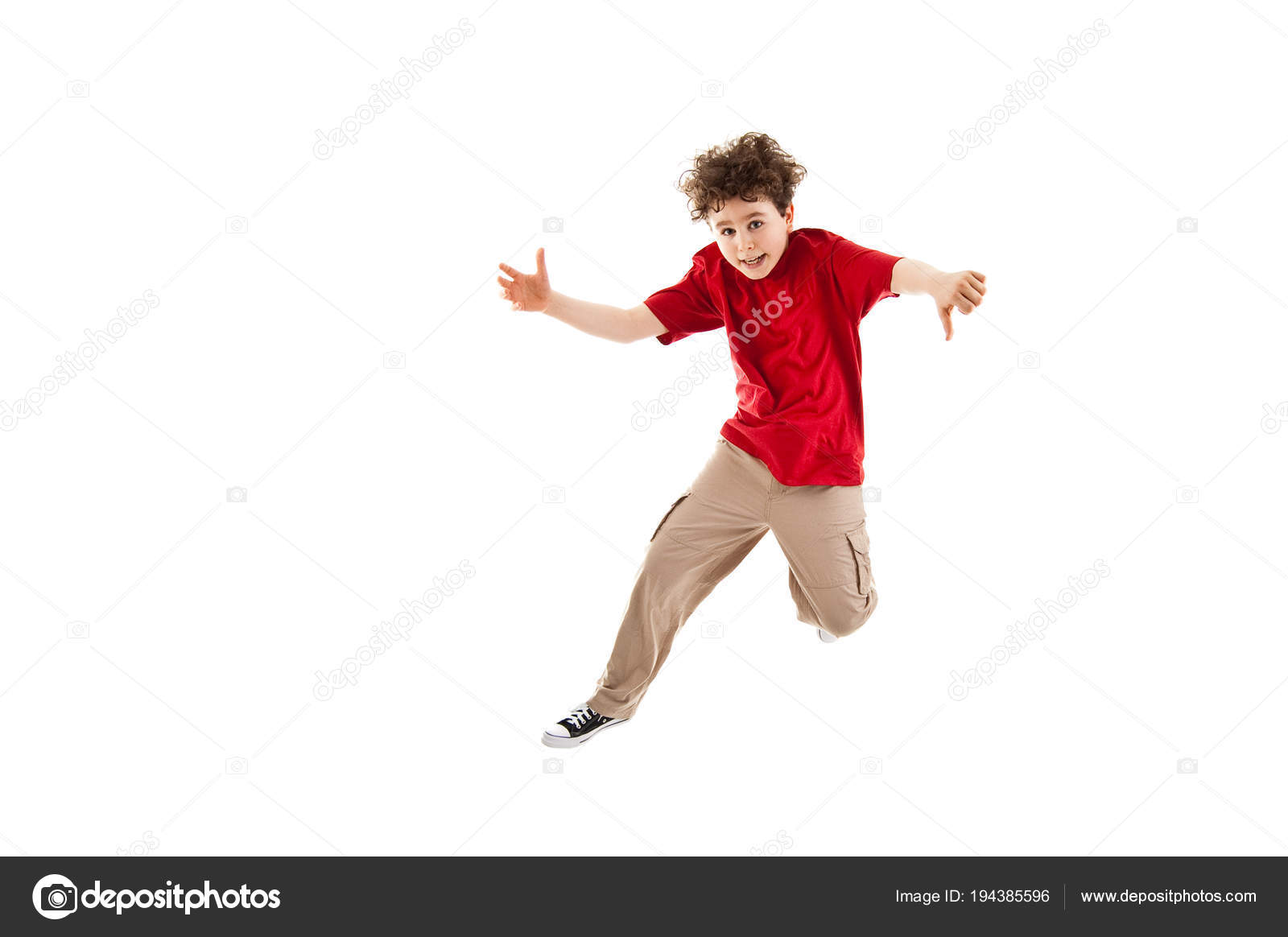 Boy Jumping Running Isolated White Background Stock Photo by ©gbh007 ...