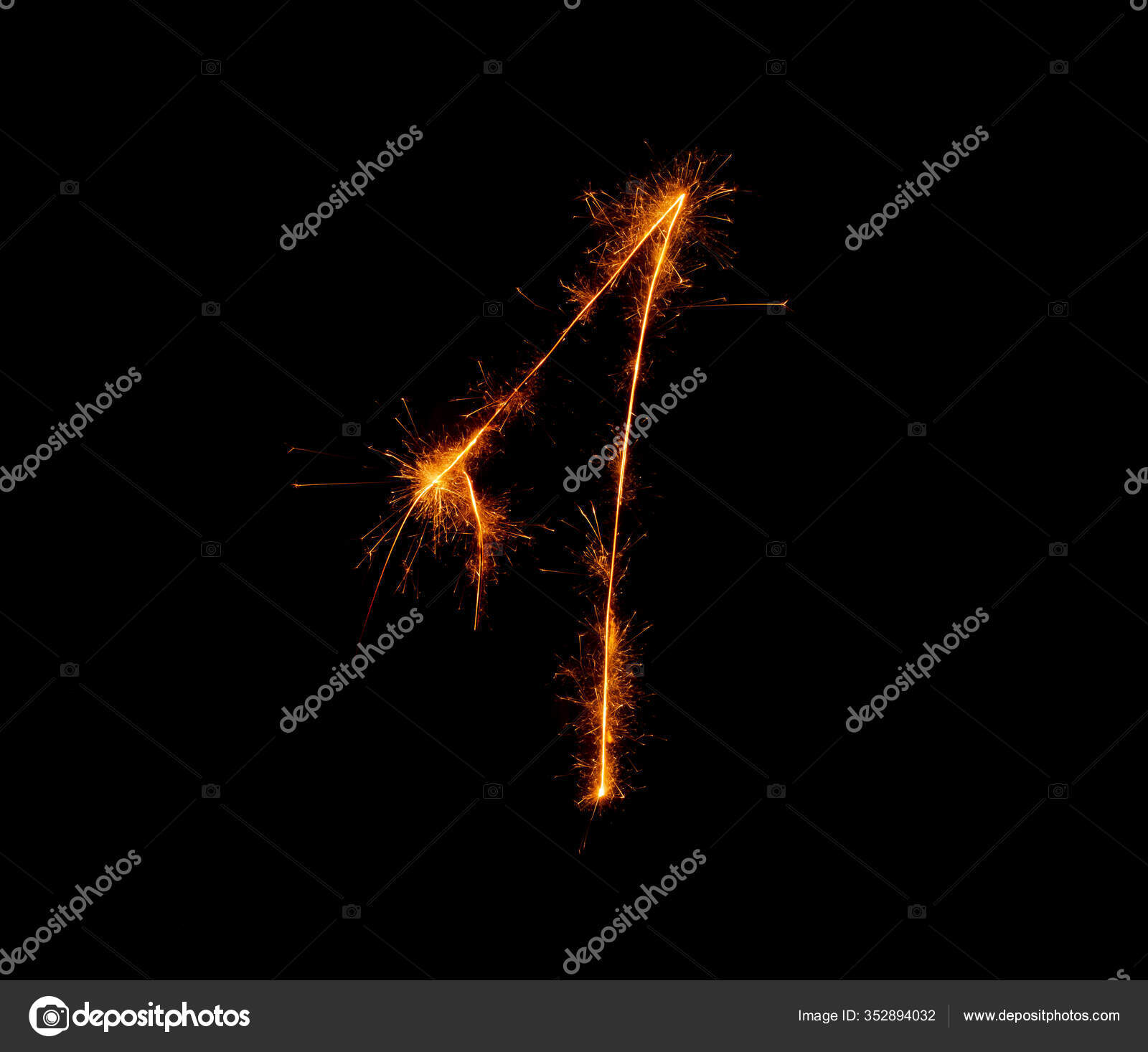 Number One Written Sparkler Black Background Stock Photo by ©strelok ...
