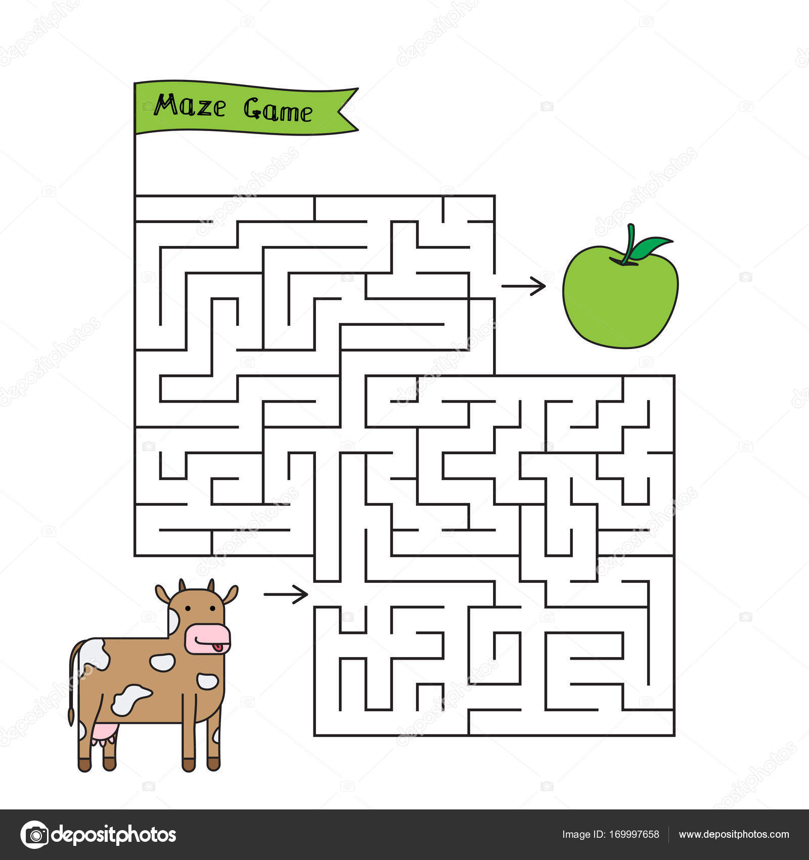 Cartoon Cow Maze Game Stock Vector by ©Roman_Volkov 169997658